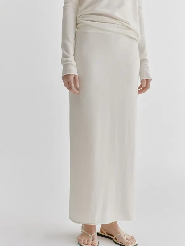 LISA YANG Charlotta Maxi Skirt - Salt