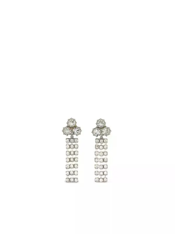 JIL SANDER Crystal-embellished Drop Earrings - Silver