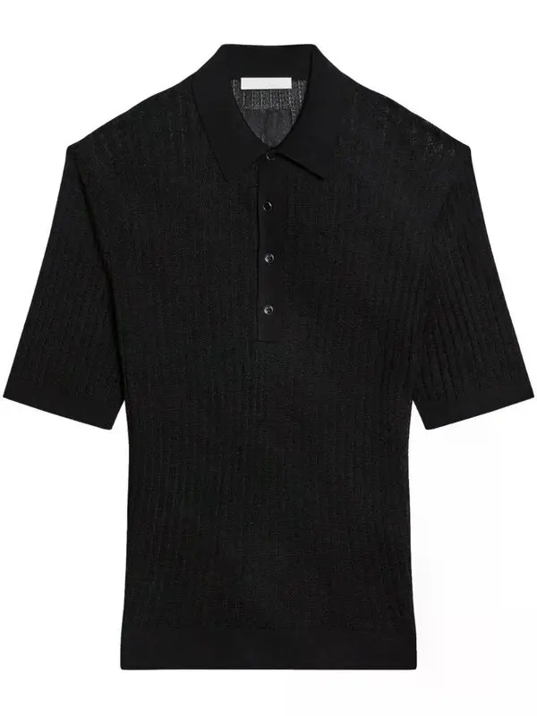 Helmut Lang Ribbed-knit Polo Shirt