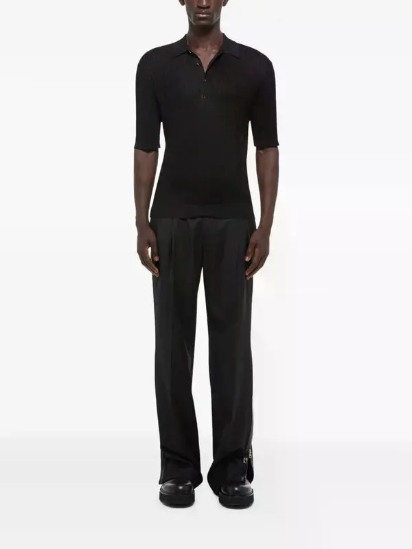 Helmut Lang Ribbed-knit Polo Shirt