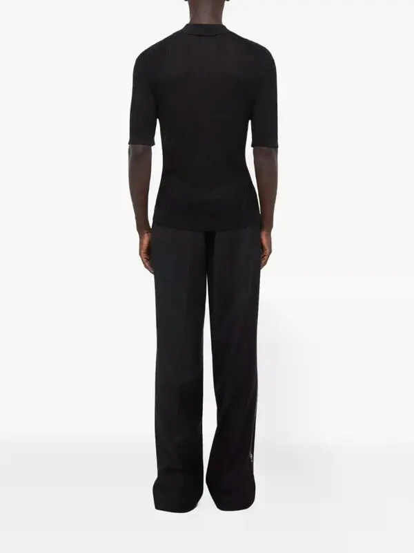 Helmut Lang Ribbed-knit Polo Shirt