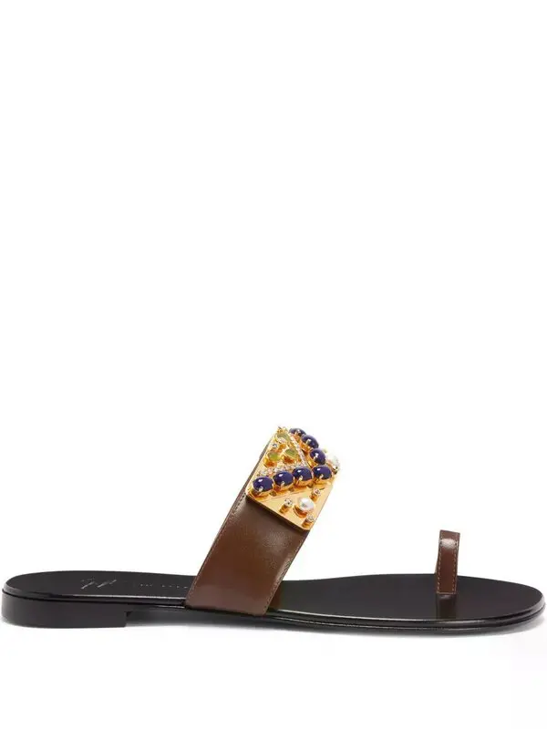 GIUSEPPE ZANOTTI Nefertiti Flat Sandals - Brown