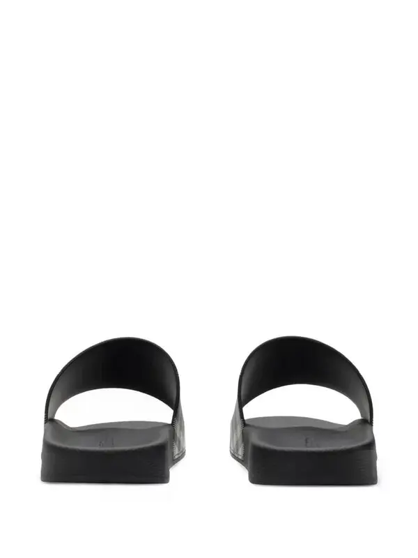 Burberry Check Print Slides - Black