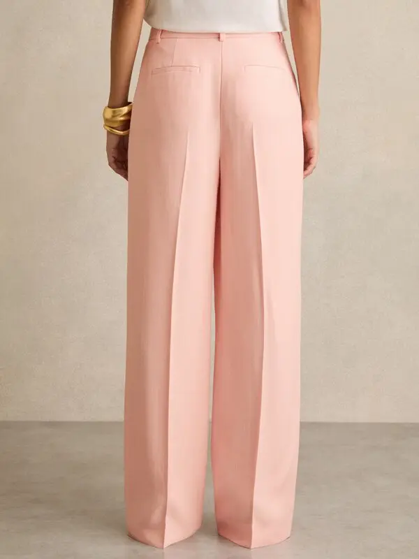 Reiss Magda Petite Wide-Leg Suit Trousers In Pink 43% Off