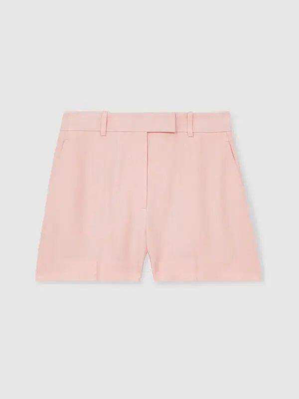 REISS Magda Mid-rise Tailored Shorts - Pink