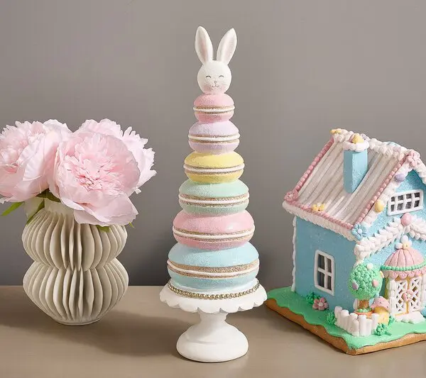 VALERIE PARR HILL 13 Macaroon Footed Tree With Bunny Topperby Valerie - One-color
