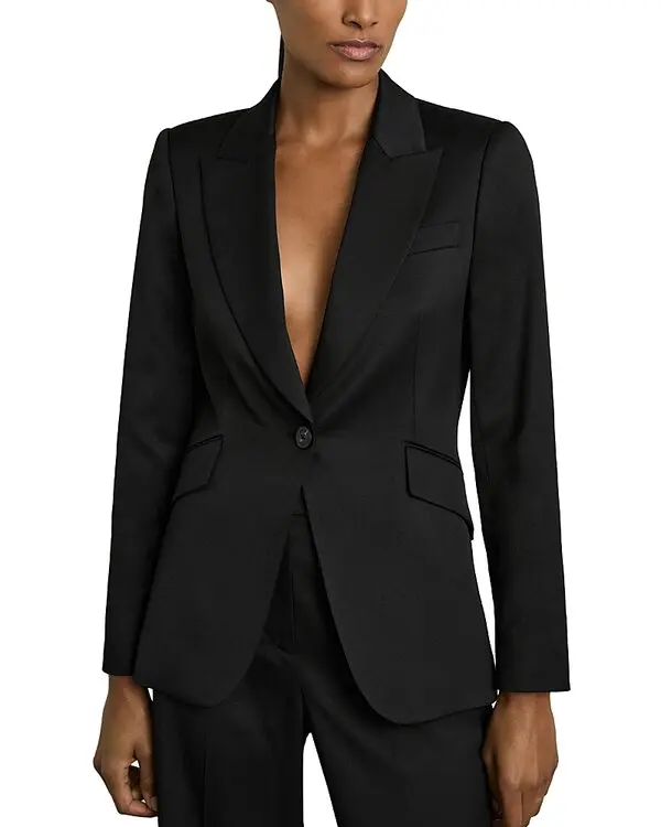 REISS Tailored Single-breasted Blazer - Black