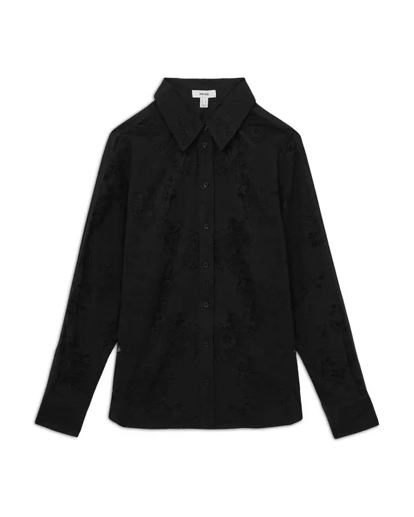 REISS Lace Front Shirt