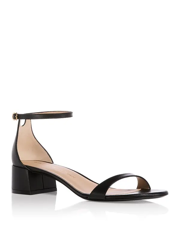 STUART WEITZMAN Nudist 35 Block Heel Sandals - Black