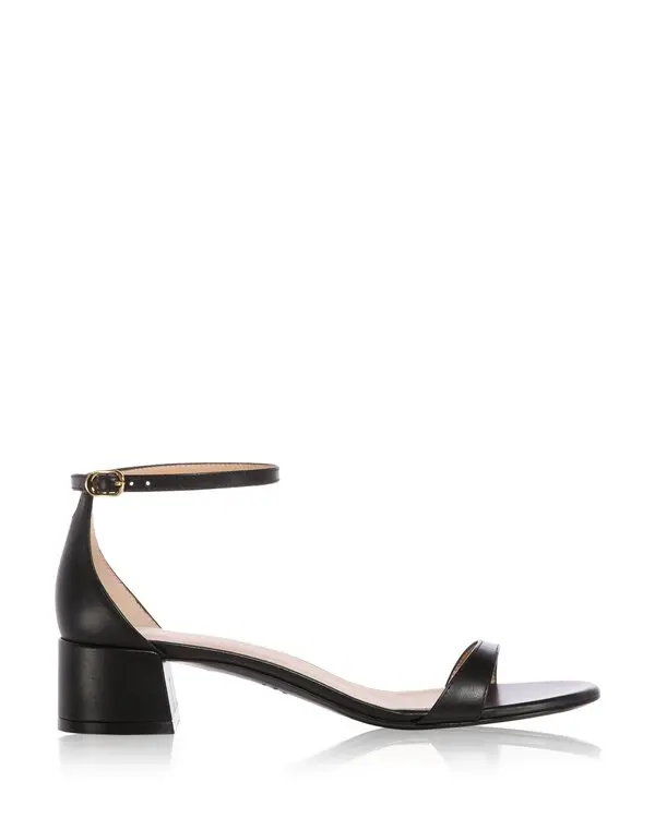 STUART WEITZMAN Nudist 35 Block Heel Sandals - Black