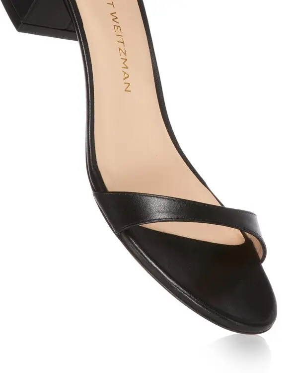 STUART WEITZMAN Nudist 35 Block Heel Sandals - Black