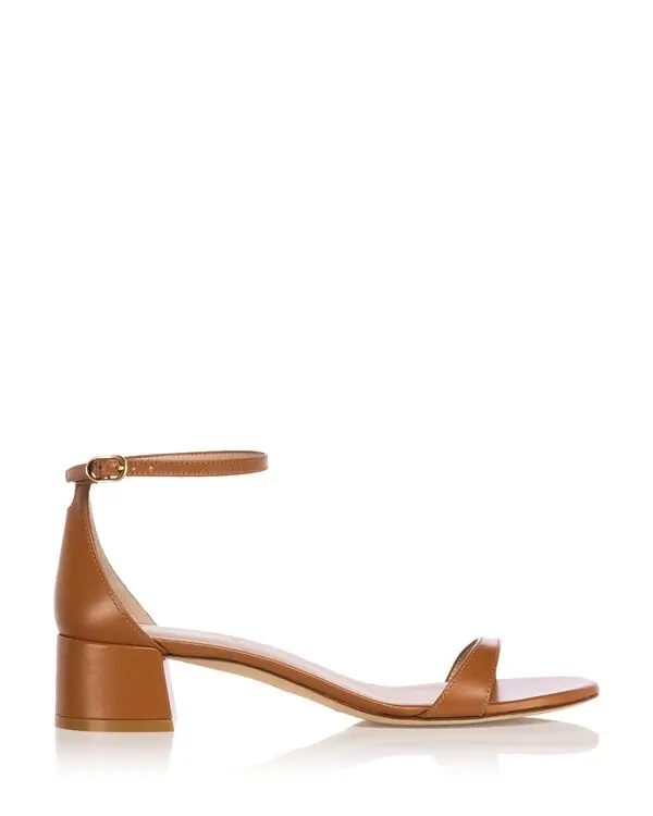 STUART WEITZMAN Nudist 35 Block Heel Sandals - Macchiato