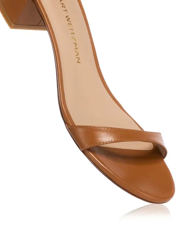 STUART WEITZMAN Nudist 35 Block Heel Sandals - Macchiato