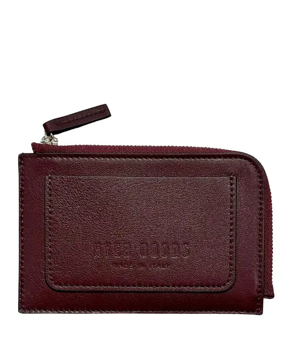 HYER GOODS Italian Leather Piccolo Zip-around Card Wallet - Burgundy