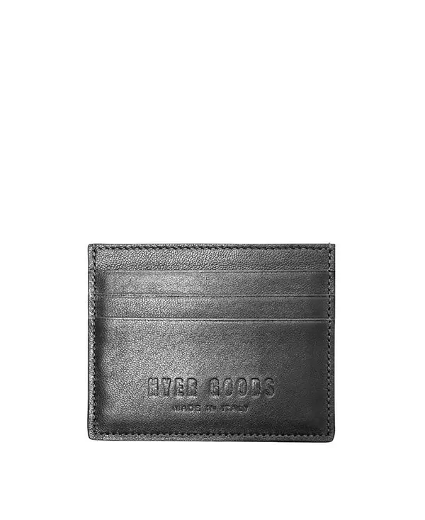 HYER GOODS Italian Leather Certo Card Wallet - Black