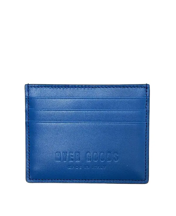 HYER GOODS Italian Leather Certo Card Wallet - Electric Blue