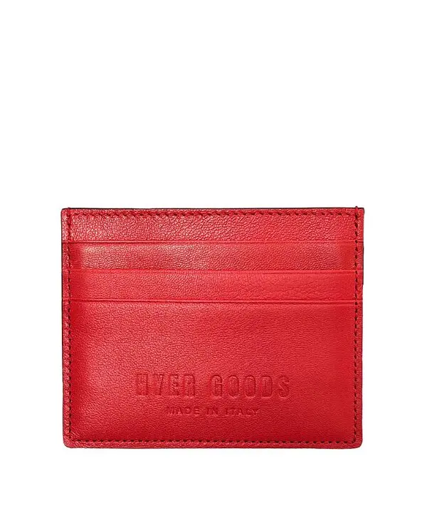 HYER GOODS Italian Leather Certo Card Wallet - Red