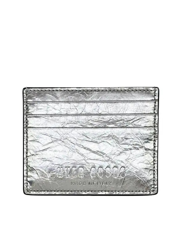HYER GOODS Italian Leather Certo Card Wallet - Silver