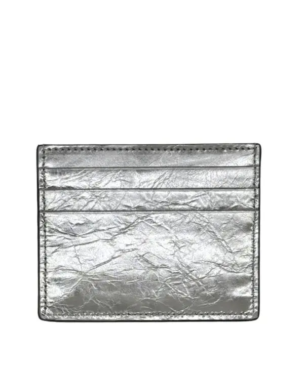 HYER GOODS Italian Leather Certo Card Wallet - Silver