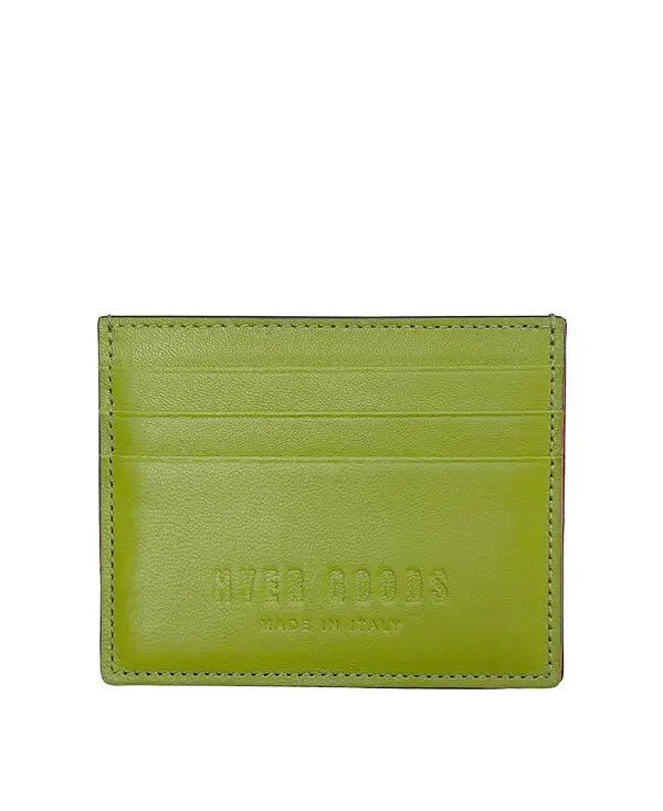 HYER GOODS Italian Leather Certo Card Wallet - Vert Anis