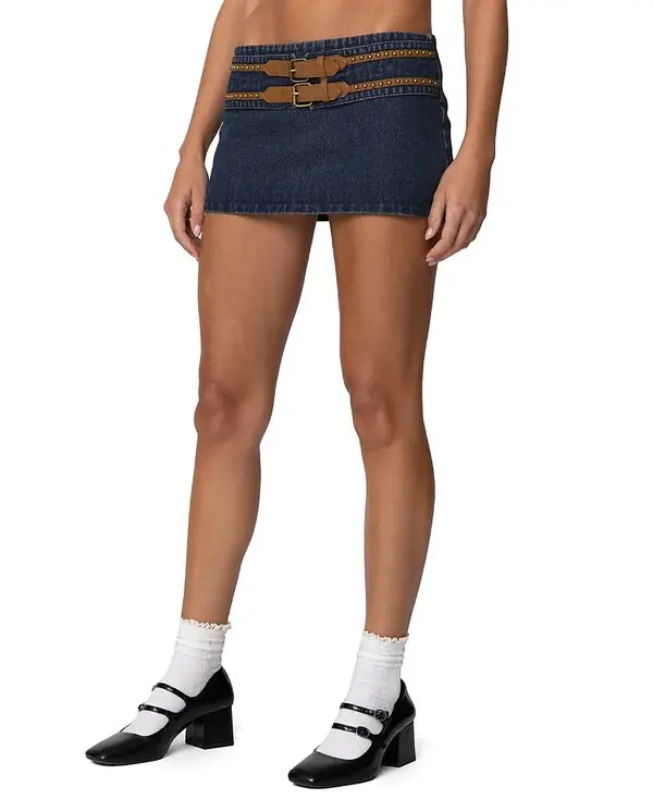 EDIKTED Sky Denim Mini Skort