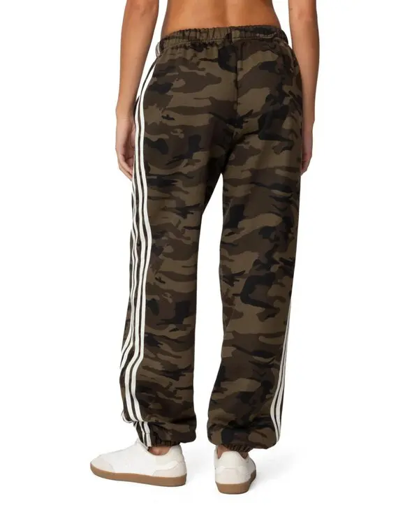 EDIKTED Camo Striped Sweatpants