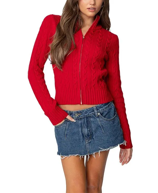 EDIKTED Ryn Zip Up Cardigan