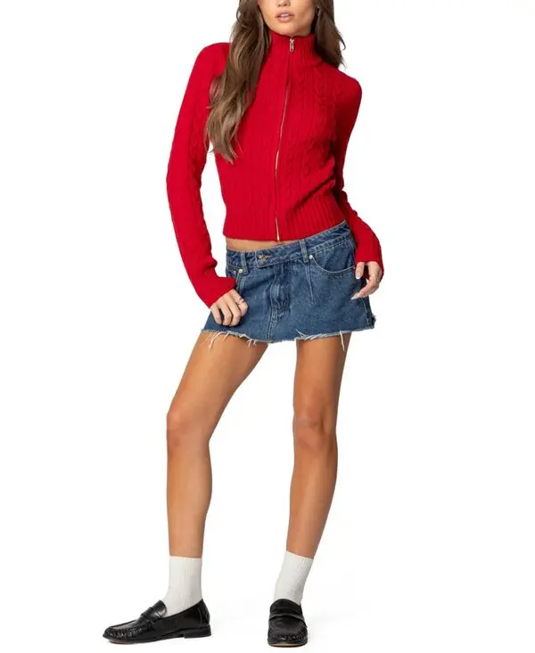 EDIKTED Ryn Zip Up Cardigan