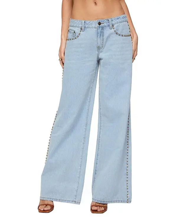 EDIKTED Stassie Studded Low Rise Jeans