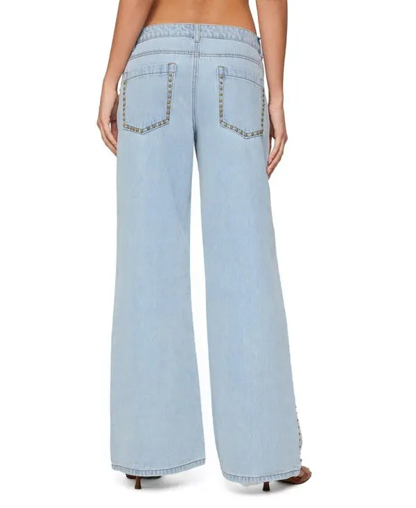 EDIKTED Stassie Studded Low Rise Jeans