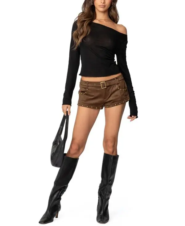 EDIKTED Studded Micro Shorts