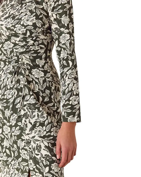 Whistles Cut Stems Ruched Side Dress