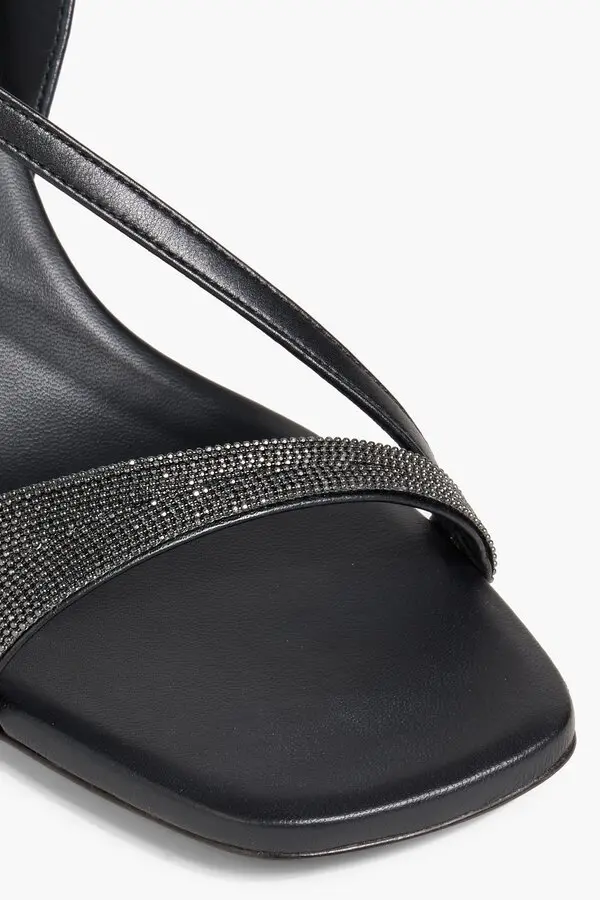 Brunello Cucinelli Bead-embellished Leather Slingback Sandals