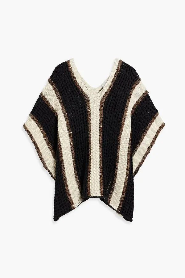 Brunello Cucinelli Sequin-embellished Jute-blend Sweater