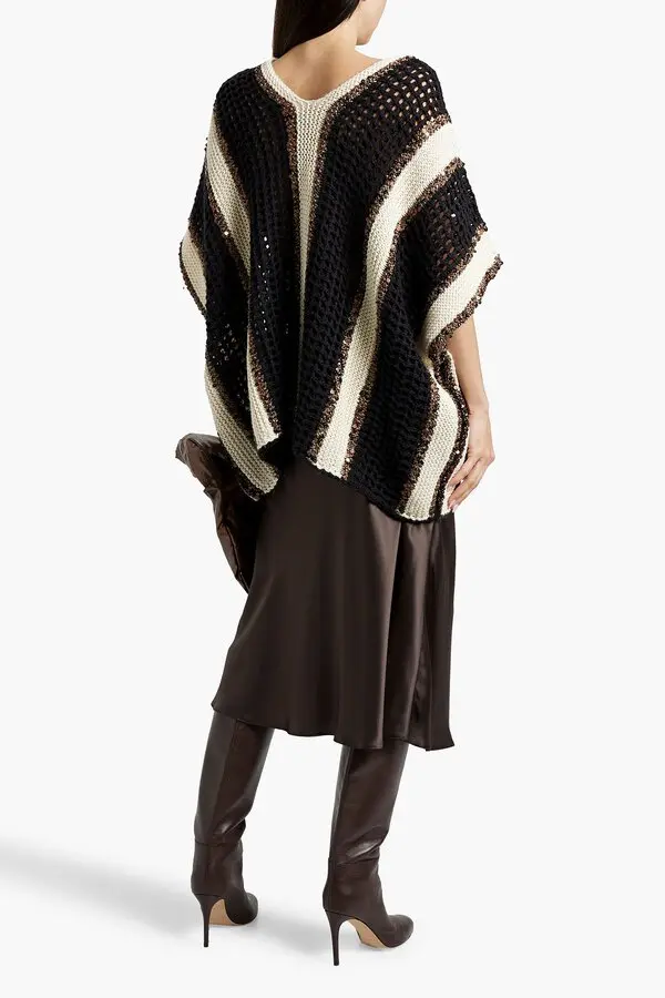 Brunello Cucinelli Sequin-embellished Jute-blend Sweater