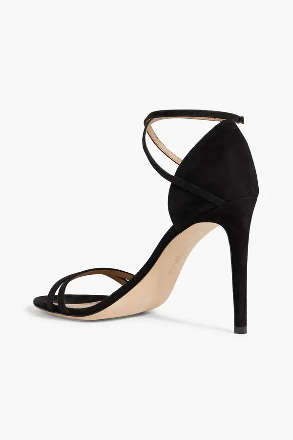 FERRAGAMO Ines X5 Suede Sandals - Black