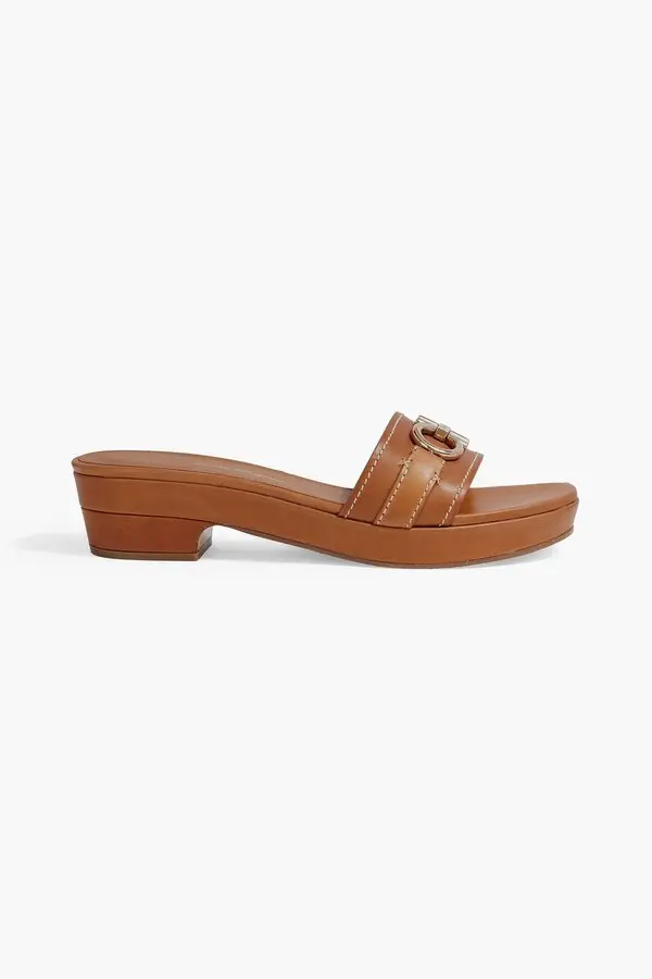 FERRAGAMO Philein Embellished Leather Mules