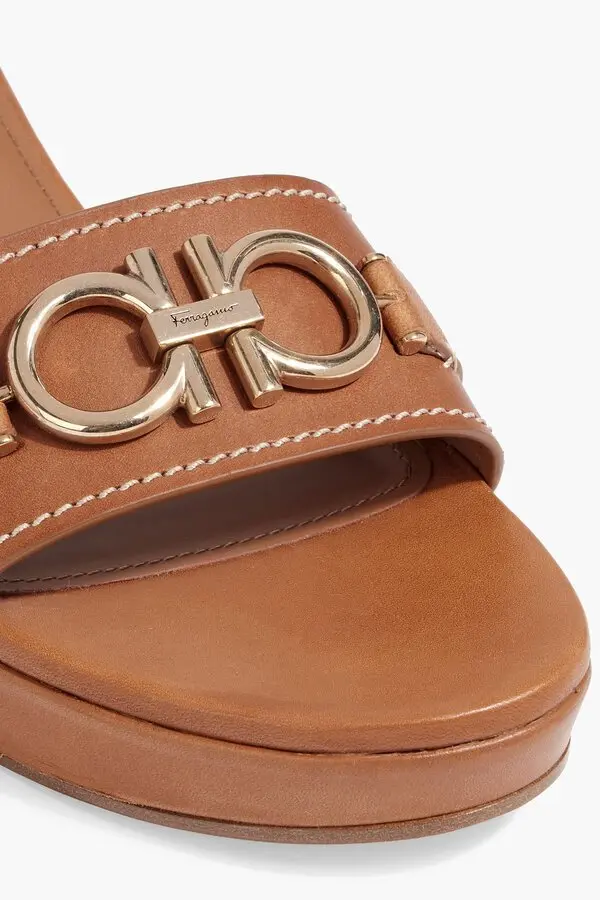 FERRAGAMO Philein Embellished Leather Mules