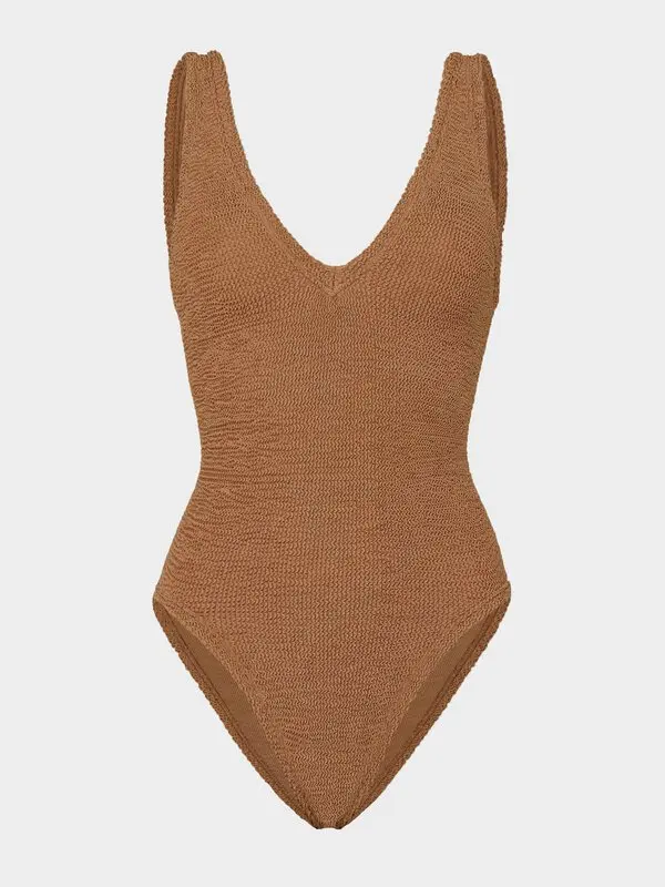 Hunza G Sadie One-piece Swimsuit - Metallic Cocoa