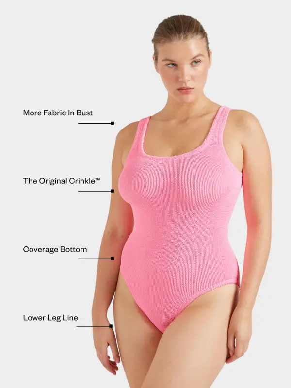 Hunza G Coverage Square Neck Swimsuit - Bubblegum