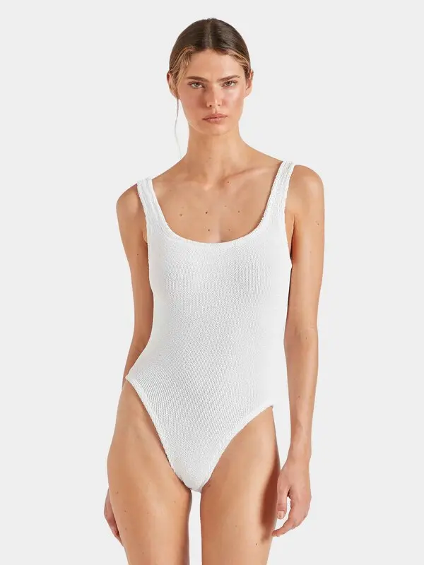 Hunza G Square Neck One Piece Swimsuit - White