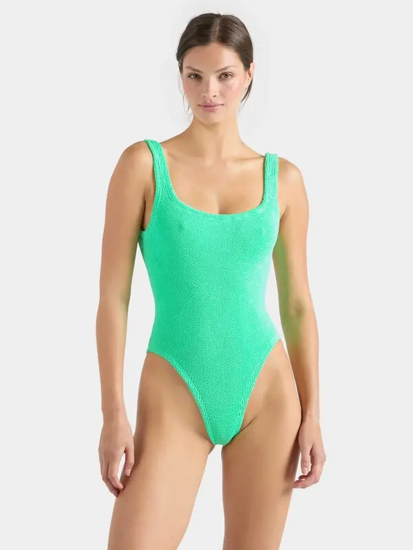 Hunza G Square Neck Swimsuit - Lime