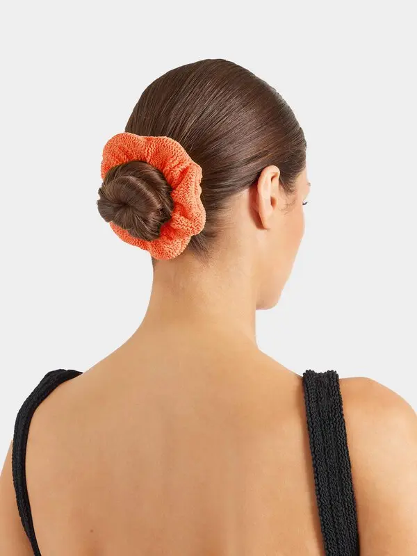 Hunza G Crinkle Scrunchie - Orange