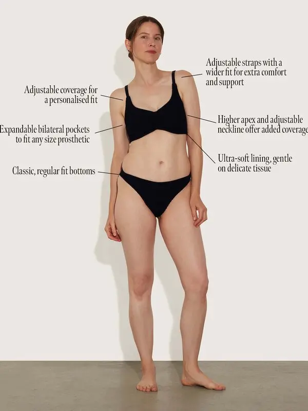 Hunza G Post-mastectomy Bikini - Black