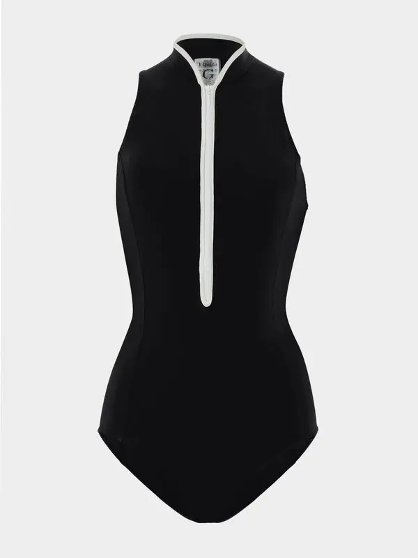 Hunza G Katya Upf 50+ Swimsuit - Black/white