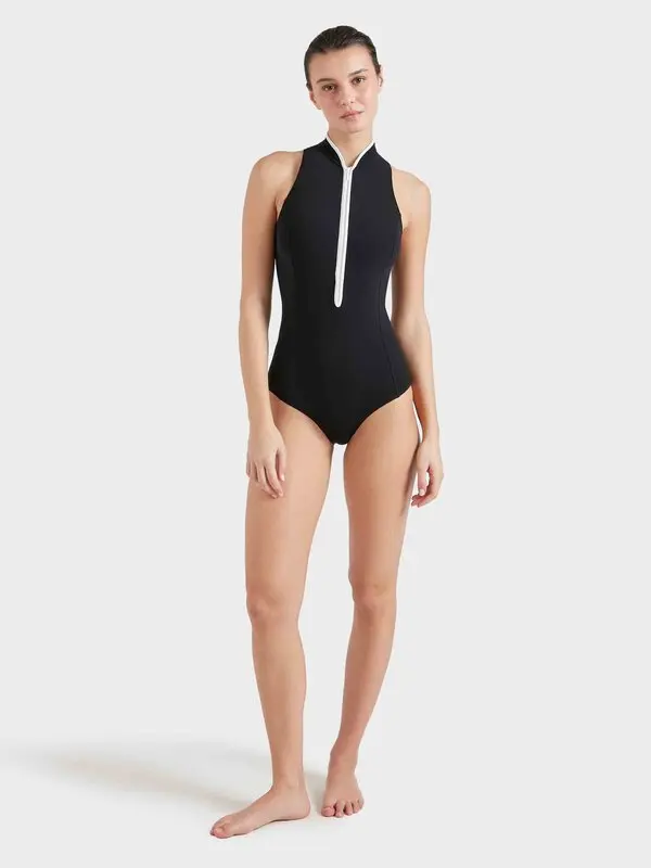 Hunza G Katya Upf 50+ Swimsuit - Black/white