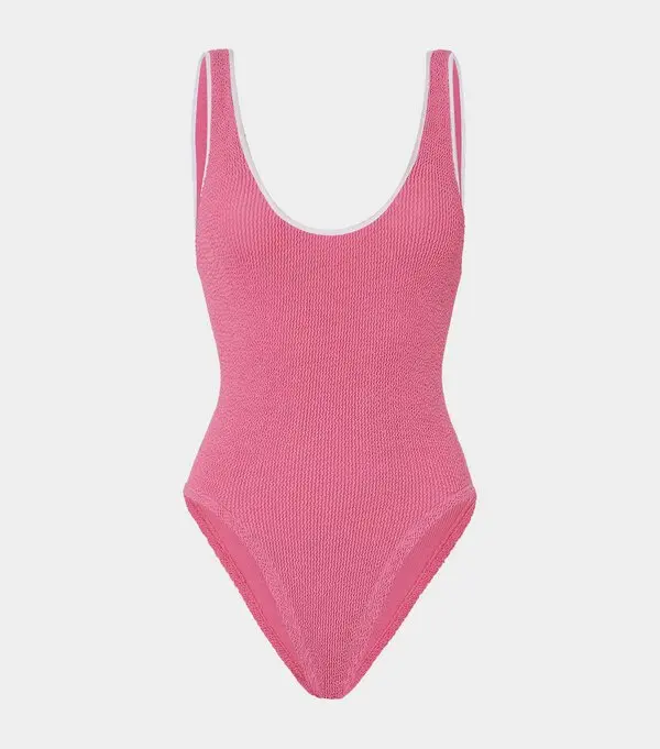 Hunza G Faye One Piece Swimsuit - Candy Pink/white