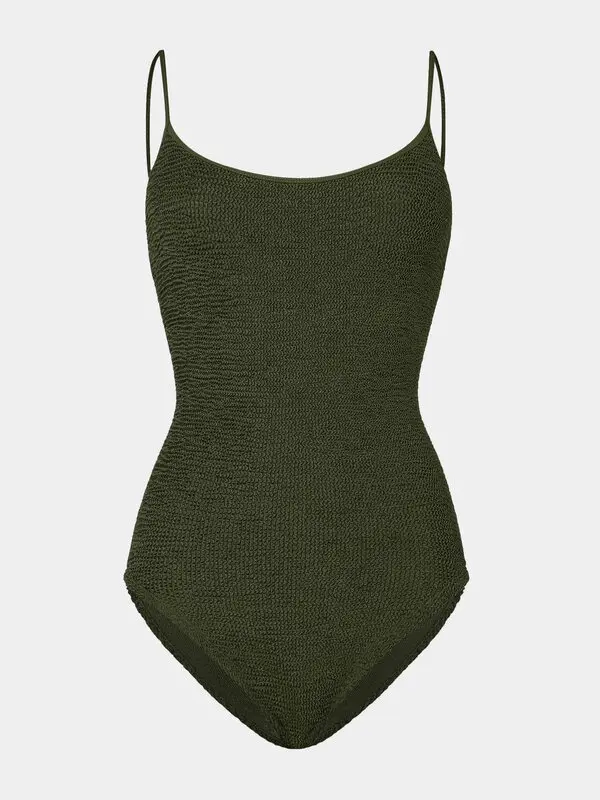 Hunza G Coverage Pamela Swimsuit - Metallic Khaki