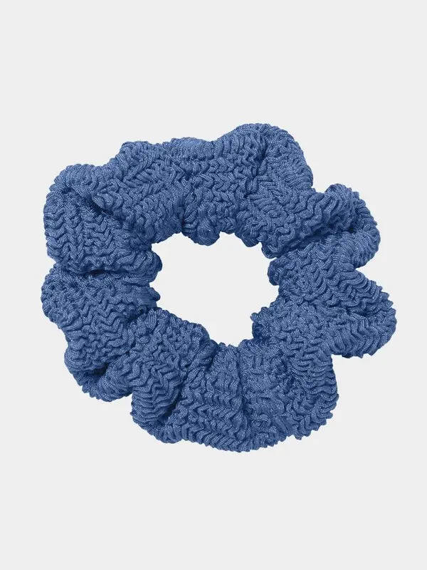 Hunza G Crinkle Scrunchie - Metallic Denim