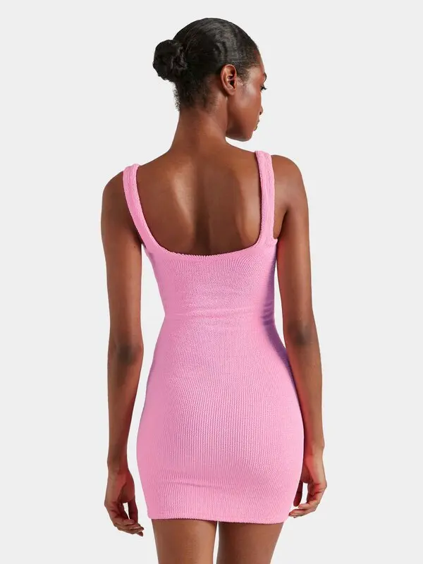 Hunza G Tank Dress - Crinkle Bubblegum